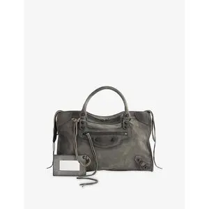Balenciaga Le City Medium Suede Shoulder Bag