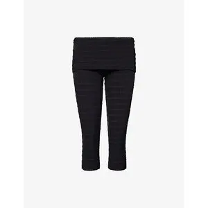 PEACHY DEN Stretch-woven Capri Trousers