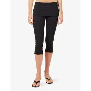 PEACHY DEN Stretch-woven Capri Trousers