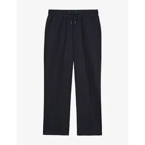 REISS Form Elasticated-waist Jersey Jogging Bottoms - Navy