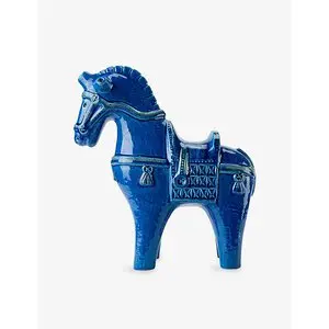 BITOSSI CERAMICHE Figura Di Cavallo Ceramic Sculpture Figurine - Blue