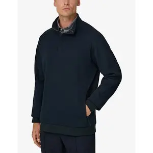 Boggi Milano Half-zip Stretch-cotton Sweatshirt