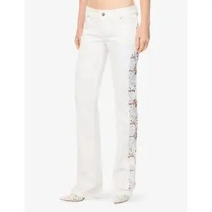 JADED LONDON Cooper Lace-trim Denim Jeans
