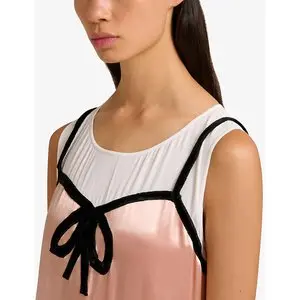 Marni Color-block Bow Satin Midi Dress