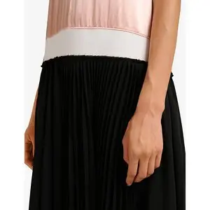 Marni Color-block Bow Satin Midi Dress