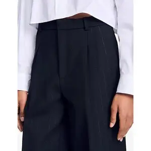 Sandro Pinstriped Wide-leg Woven Trousers