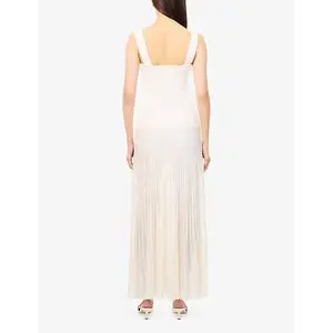 Galvan Aurelia Pleated Knitted Maxi Dress