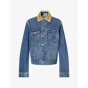 JW Anderson Corduroy Collar Cotton Denim Jacket - Mid Blue