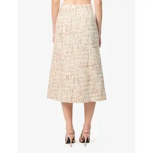 Huishan Zhang Evelina Metallic Tweed Midi Skirt