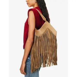 Khaite Lotus Small Fringed Suede Tote Bag