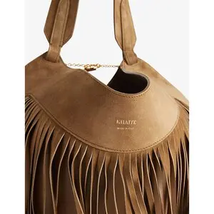Khaite Lotus Small Fringed Suede Tote Bag