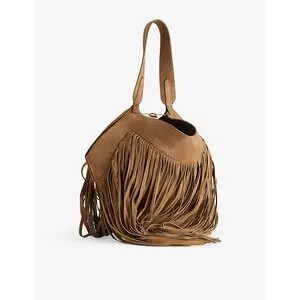 Khaite Lotus Small Fringed Suede Tote Bag