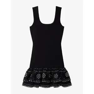 Sandro Studded Knitted Mini Dress - Black