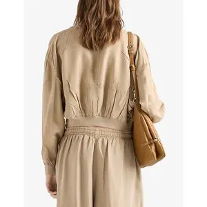 Prada Cropped Woven Bomber Jacket