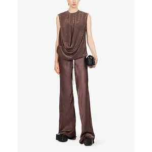 Rick Owens Sleeveless Draped Velvet Top
