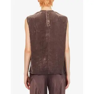 Rick Owens Sleeveless Draped Velvet Top
