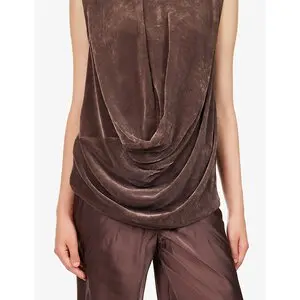 Rick Owens Sleeveless Draped Velvet Top