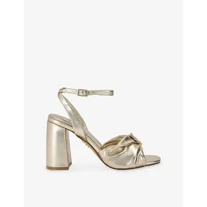 Steve Madden Montage Faux-leather Heeled Sandals With Metallic Finish - Gold