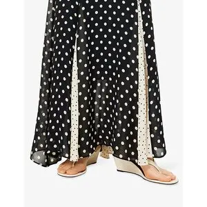 REFORMATION Sally Polka-dot Georgette Maxi Skirt