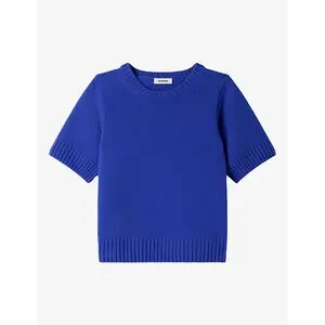 Sandro Short-sleeved Round Neck Wool Jumper - Blue