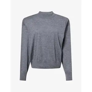 THE FRANKIE SHOP Padded-shoulder Wool-blend Jumper - Dark Grey