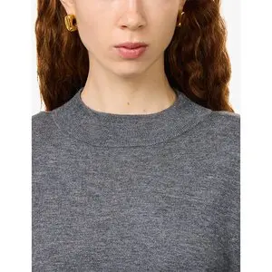 THE FRANKIE SHOP Rue Padded-shoulder Wool-blend Jumper - Dark Grey