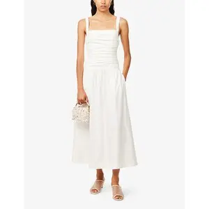 REFORMATION Nesta Cotton Midi Dress - White