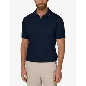 Boggi Milano Jacquard-collar Stretch Cotton-blend Polo