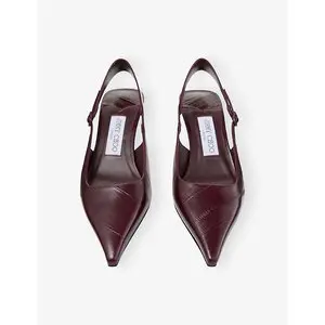 JIMMY CHOO Amel 50 Leather Slingback Heels
