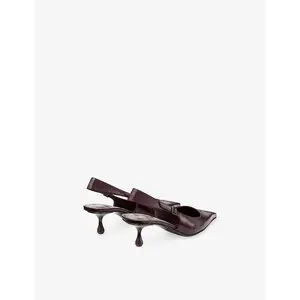 JIMMY CHOO Amel 50 Leather Slingback Heels