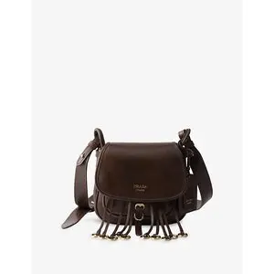 Prada Corsaire Aged Leather Mini Shoulder Bag - Brown