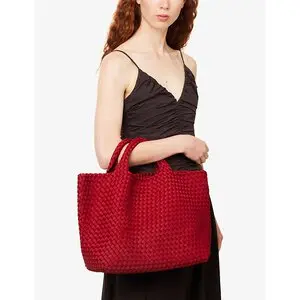 NAGHEDI St Barths Medium Woven Tote Bag - Rosso