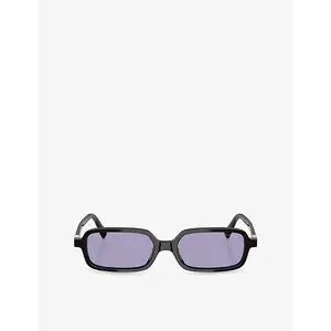 Miu Miu Miu Miu Rectangle Frame Acetate Sunglasses MU 11ZS Black