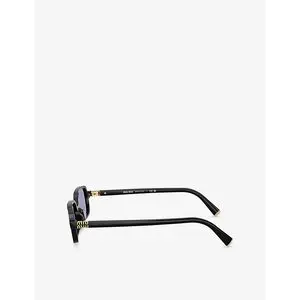 Miu Miu Rectangle Frame Acetate Sunglasses Mu 11zs - Black