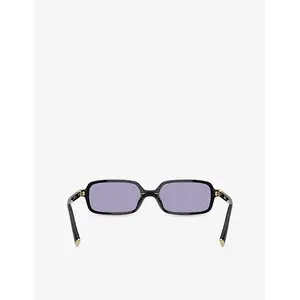 Miu Miu Rectangle Frame Acetate Sunglasses Mu 11zs - Black