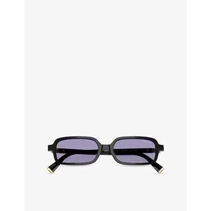 Miu Miu Rectangle Frame Acetate Sunglasses Mu 11zs - Black