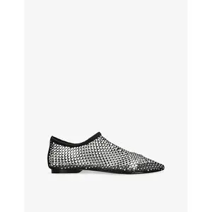 Steve Madden Mino Mesh Embellished Flats - Black