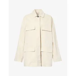 TOTEME Toteme Collared Drawstring Cotton-Blend Jacket Oyster