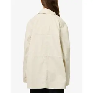 TOTEME Collared Drawstring Cotton-blend Jacket - Oyster