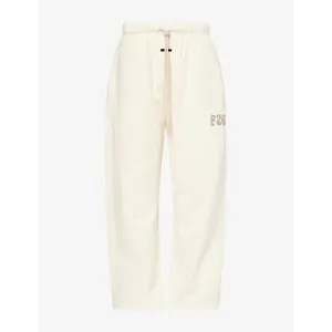 Fear Of God Classic-fit Logo-embroidered Cotton-fleece Jogging Bottoms - Washed Ivory