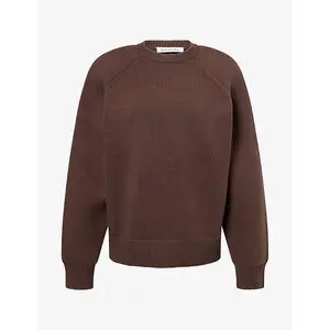 THE FRANKIE SHOP Lina Round-neck Wool-blend Jumper - Brown