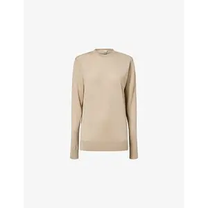 TOTEME Crew Fine-knit Wool-silk Top - Fawn