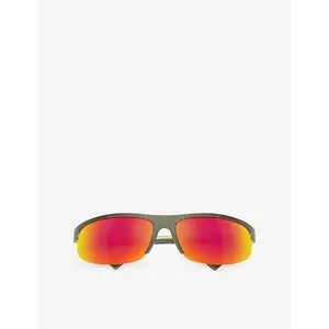 Miu Miu Oval Frame Injected Sunglasses - Green