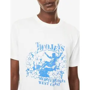 TWOJEYS Souvenir Brand-print Cotton T-shirt