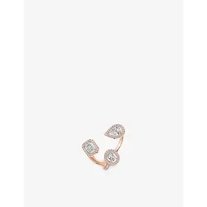 Messika Messika My Twin Trilogy Medium 18ct Gold And 1ct Diamond Ring 53mm Pink