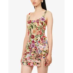 LA FUORI Botanical Symphony Sequinned Mini Dress