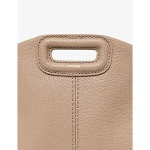 Maje Mini M Mini Grained-leather Bag - Mole