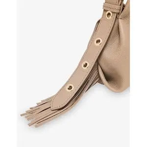 Maje Mini M Mini Grained-leather Bag - Mole
