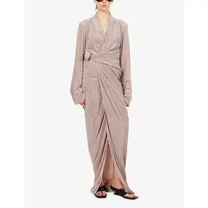 Rick Owens Wrap-over Draped Velvet Gown