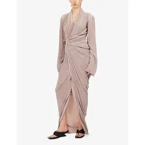 Rick Owens Wrap-over Draped Velvet Gown